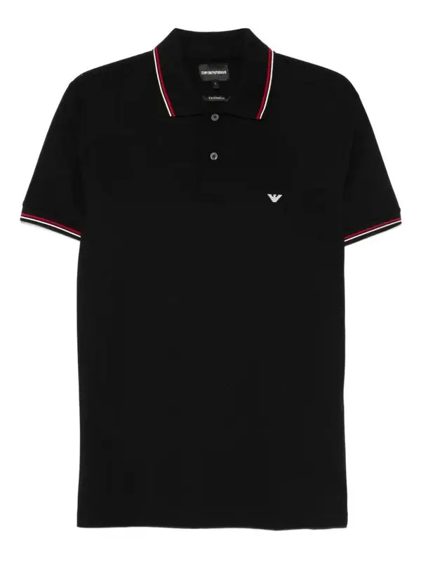 Emporio Armani Tipped-collar Polo Shirt - Black
