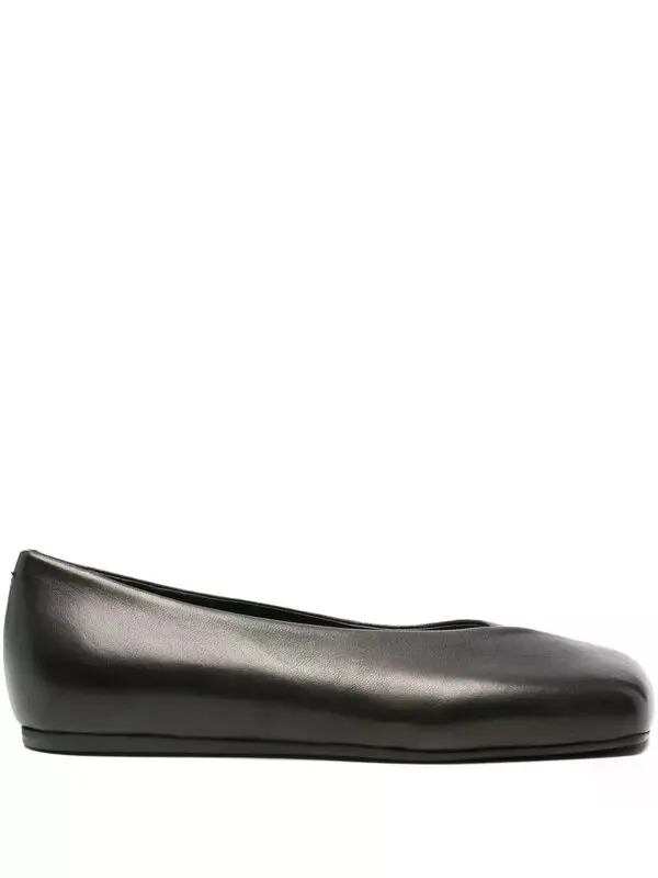 VIC MATIE Square-toe Leather Ballet Flats