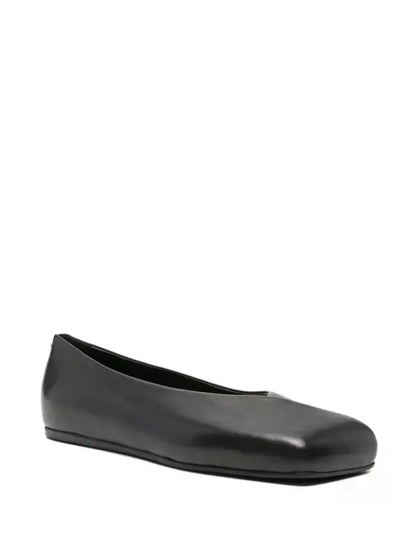 VIC MATIE Square-toe Leather Ballet Flats