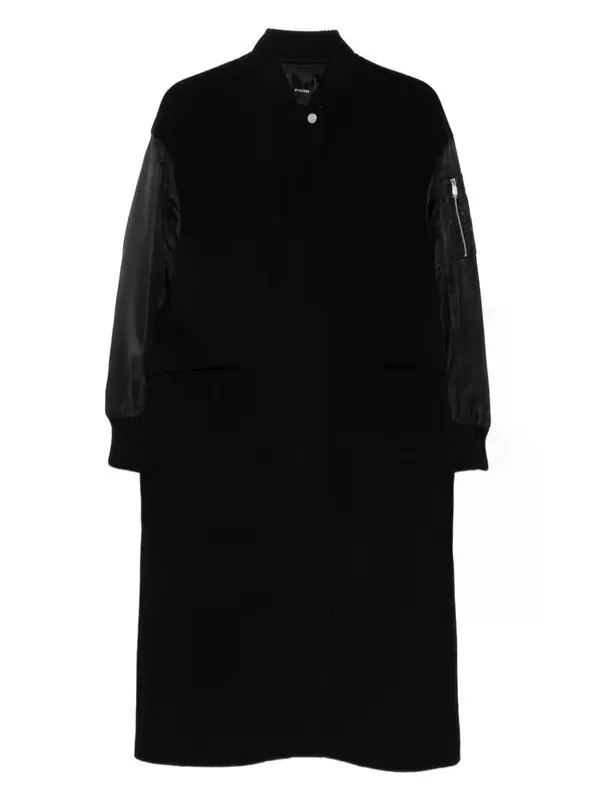 Pinko Satin-sleeve Wool Coat