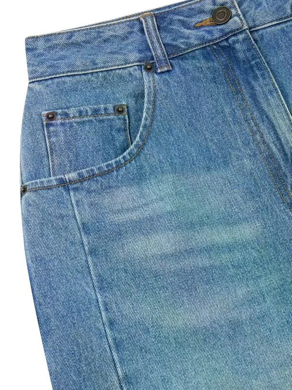STUDIO TOMBOY Buttoned Cropped Jeans - Blue