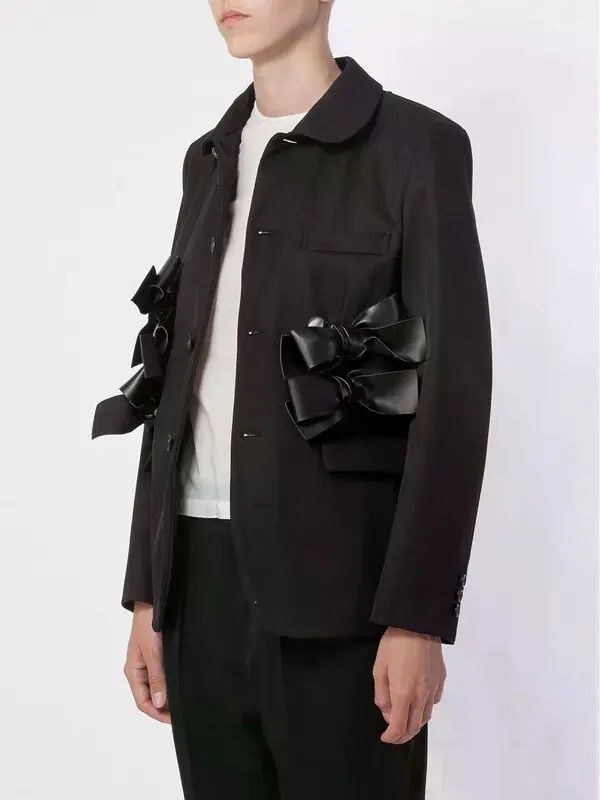 Comme Des Garçons Bow Appliqué Round Collar Blazer