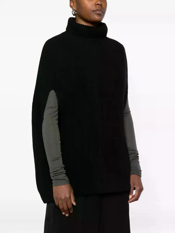 JIL SANDER Ribbed Turtleneck Cape