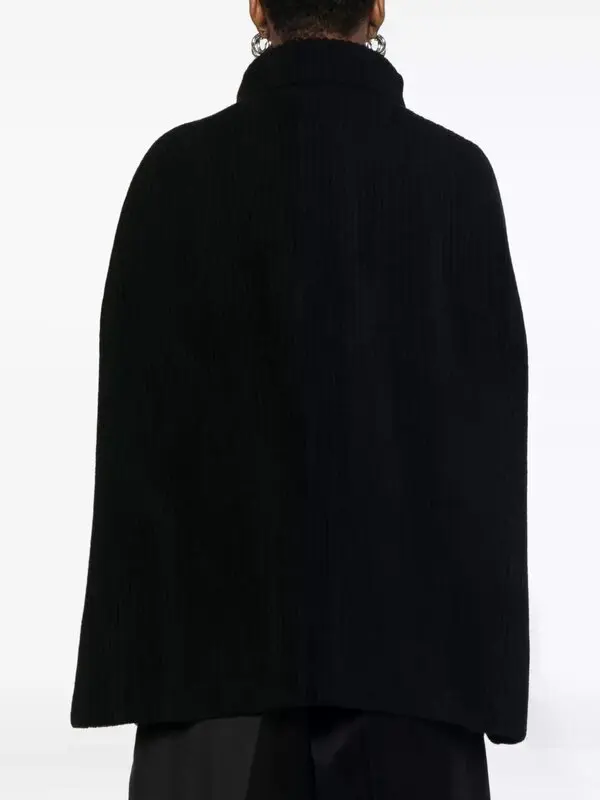 JIL SANDER Ribbed Turtleneck Cape