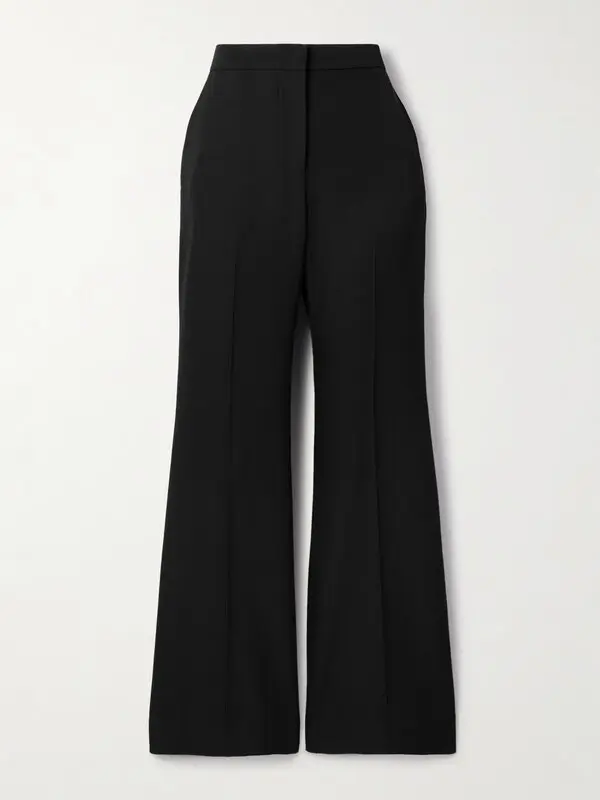 Givenchy Grain De Poudre Wool Flared Pants - Black