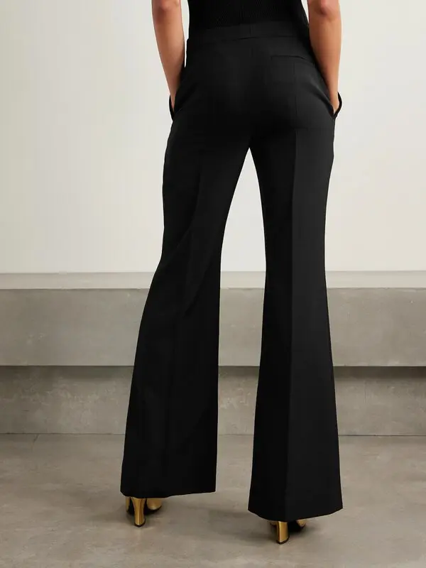 Givenchy Grain De Poudre Wool Flared Pants - Black