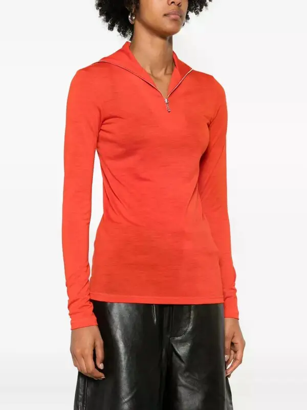 JIL SANDER High-neck Zip-front Sweatshirt