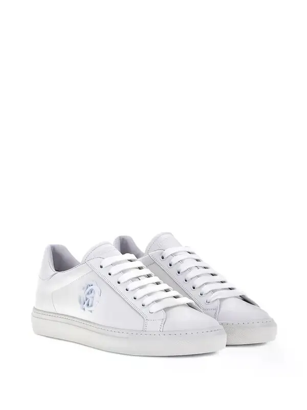 Roberto Cavalli Embossed-logo Leather Sneakers
