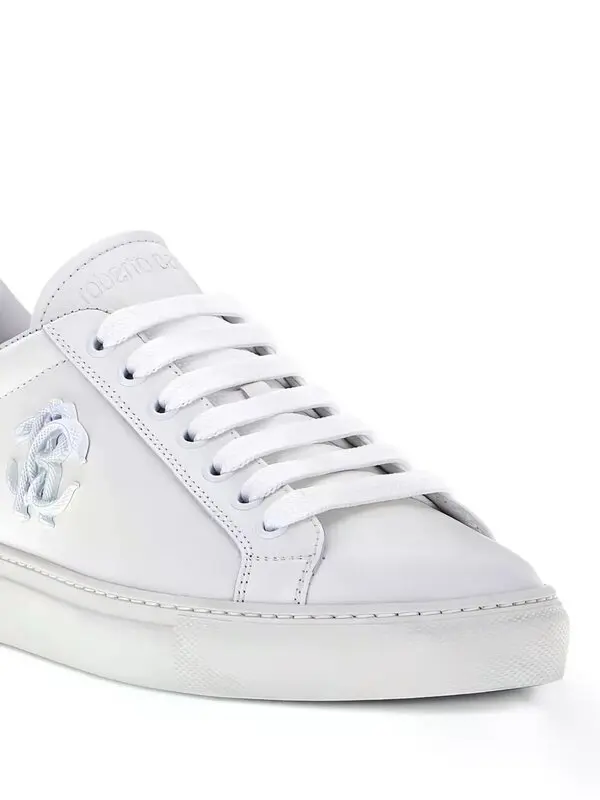 Roberto Cavalli Embossed-logo Leather Sneakers