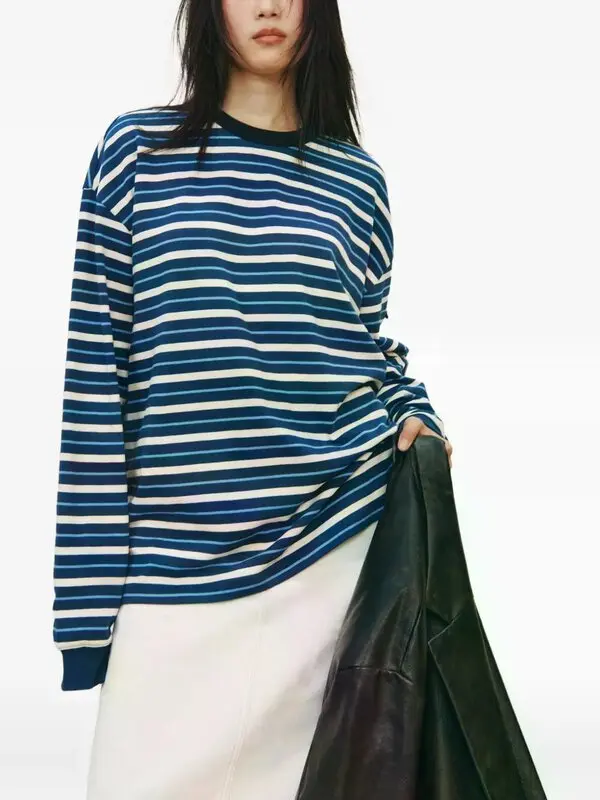 STUDIO TOMBOY Striped Long-sleeved T-shirt - Blue