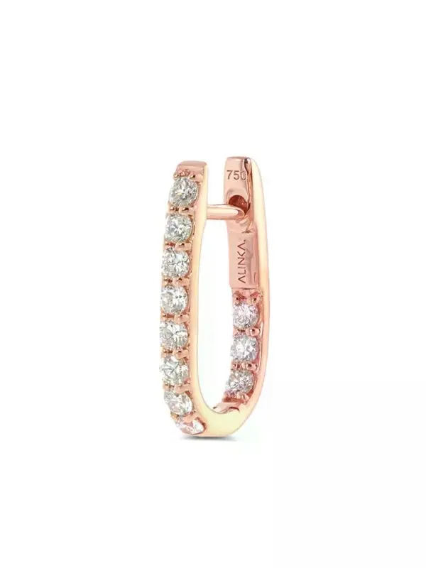 ALINKA 18k Rose Gold Diamond Single Earring - Pink