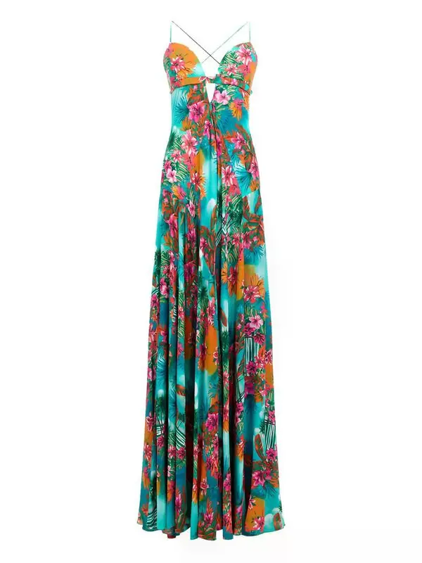 Roberto Cavalli Sleeveless Floral-print Maxi Dress