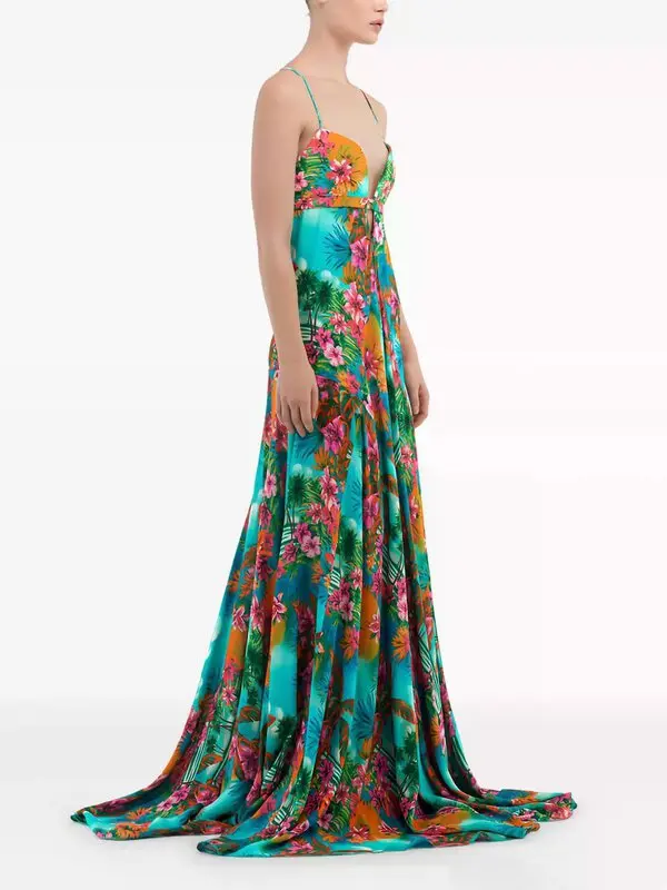 Roberto Cavalli Sleeveless Floral-print Maxi Dress