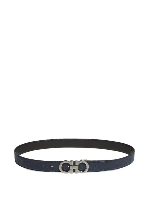 FERRAGAMO Gancini-buckle Leather Belt - Blue
