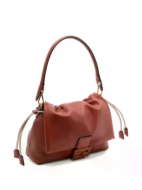 Fendi Medium Mamma Baguette Shoulder Bag With Logo Plaque - Brown
