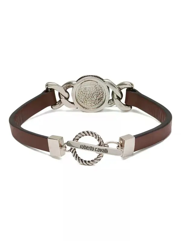 Roberto Cavalli Leather Chain-link Bracelet