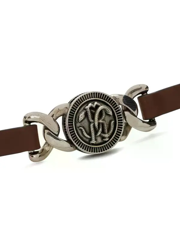 Roberto Cavalli Leather Chain-link Bracelet