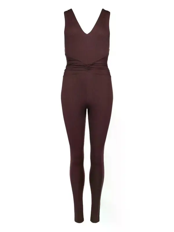ERES Hope Cross-back Ribbed Jumpsuit - Brown
