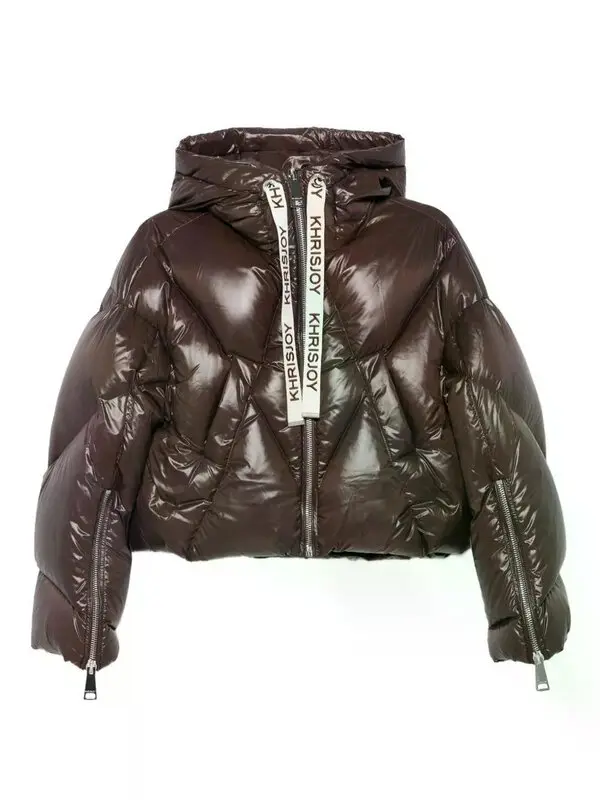 Khrisjoy Quilted Hooded Jacket - Brown