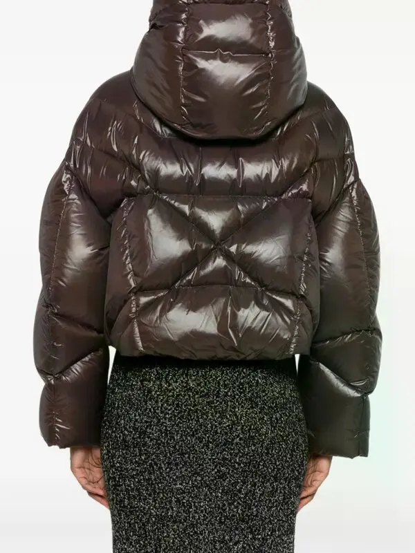 Khrisjoy Quilted Hooded Jacket - Brown