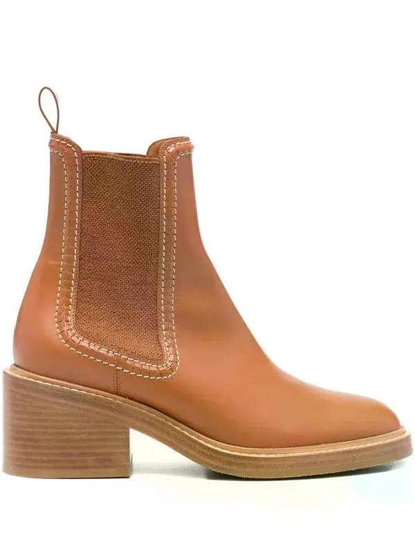 Chloé 60mm Leather-stitched Chelsea Boots