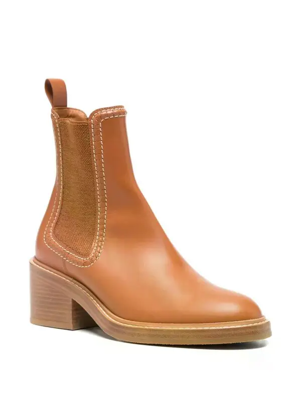 Chloé 60mm Leather-stitched Chelsea Boots