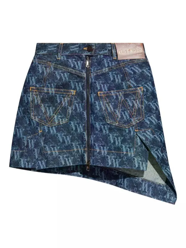 VIVIENNE WESTWOOD Logo-pattern Mini Skirt - Blue