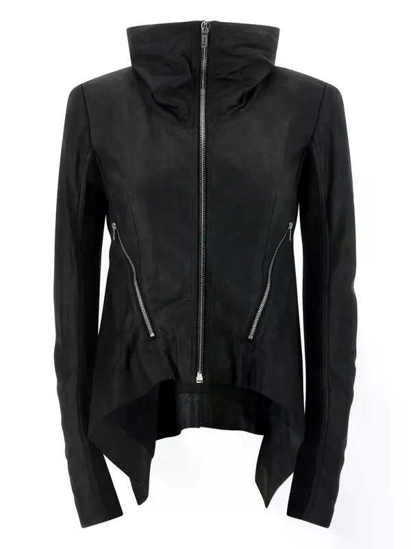 Rick Owens Fold-neck Leather Jacket