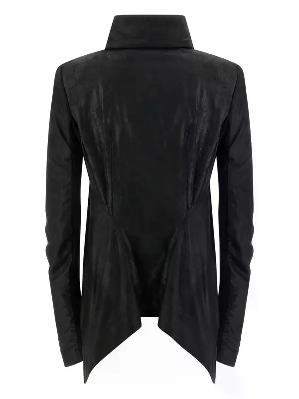 Rick Owens Fold-neck Leather Jacket