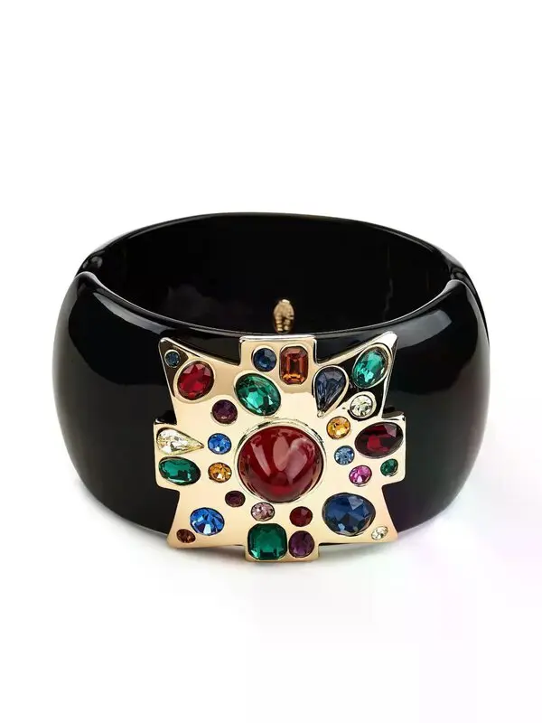 KENNETH JAY LANE Cross-motif Ruby Bracelet - Black
