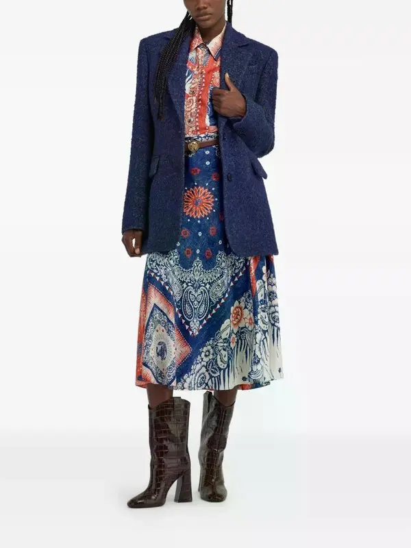 Roberto Cavalli Textured Single-breasted Blazer - Blue
