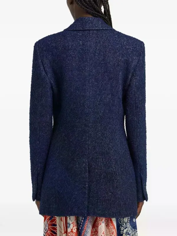 Roberto Cavalli Textured Single-breasted Blazer - Blue