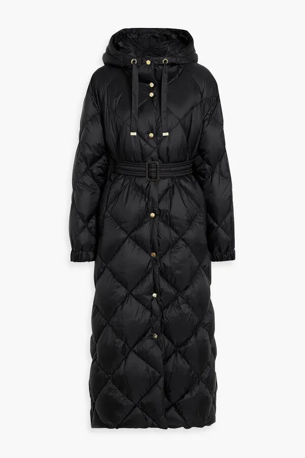 Max Mara Trepa Quilted Shell Hooded Coat