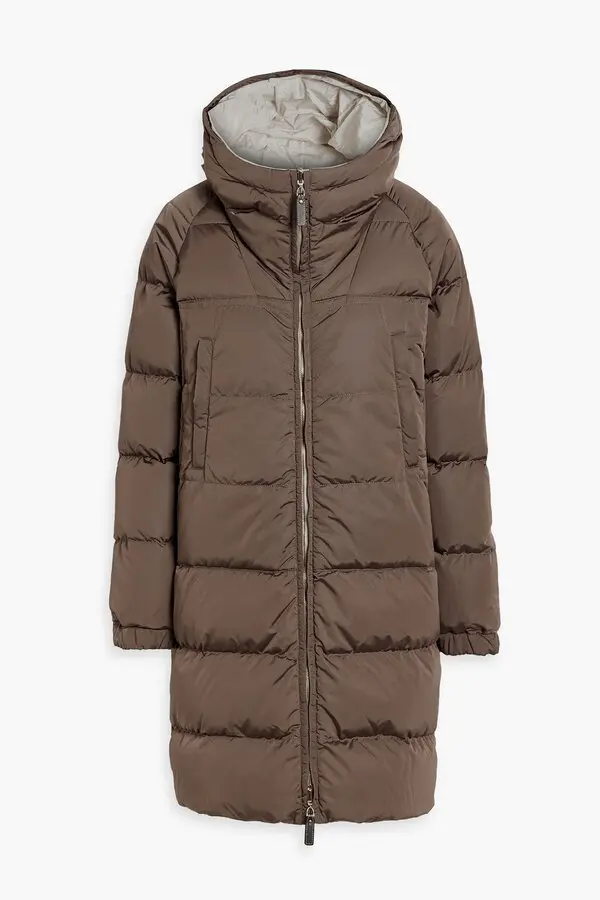 Max Mara Quilted Shell Hooded Coat - Taupe