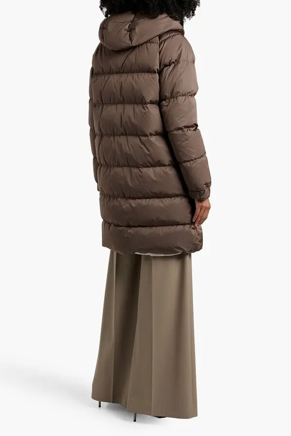 Max Mara Quilted Shell Hooded Coat - Taupe