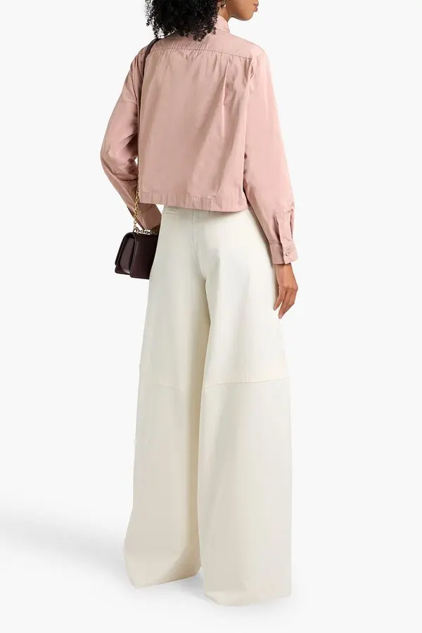 Max Mara Avoriaz Wide-leg Cotton-blend Pants - Ivory