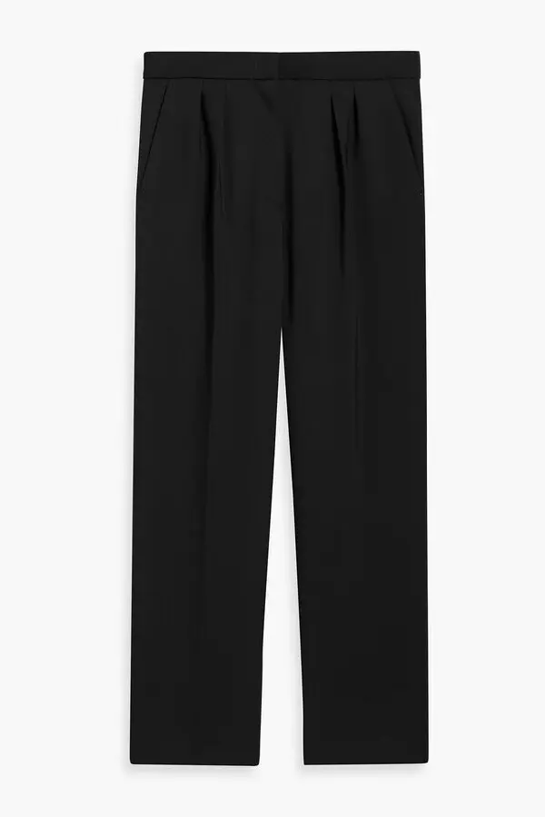 Max Mara Verbano Wool-blend Crepe Straight-leg Pants - Black