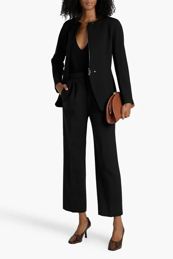 Max Mara Verbano Wool-blend Crepe Straight-leg Pants - Black