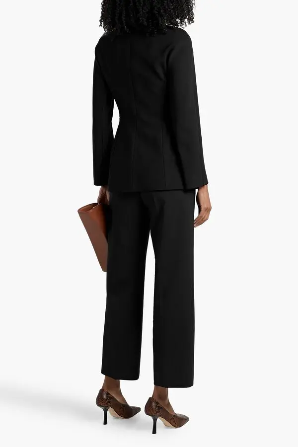 Max Mara Verbano Wool-blend Crepe Straight-leg Pants - Black
