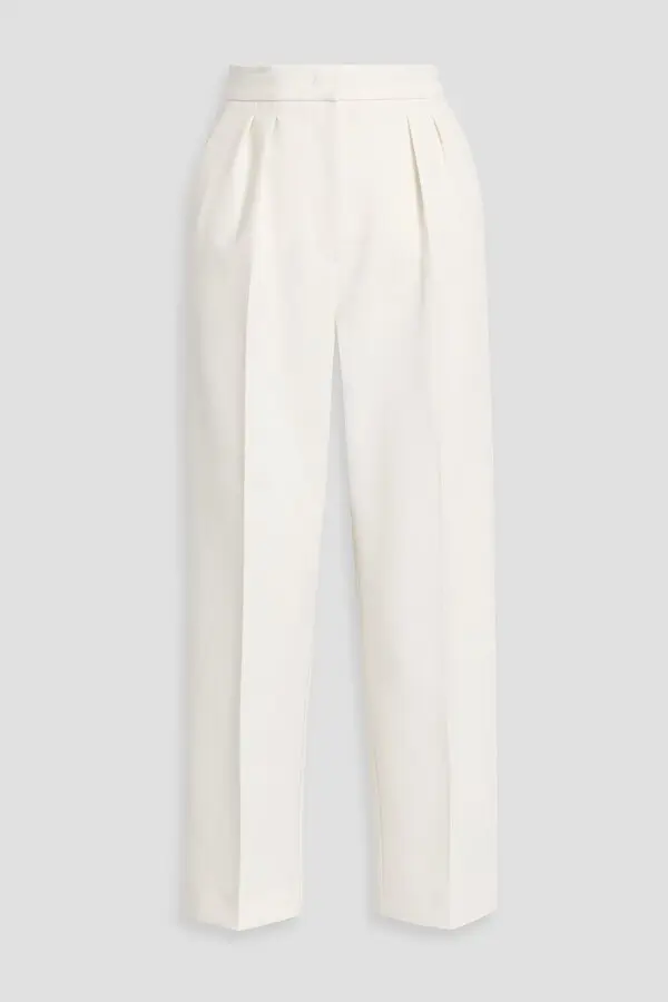 Max Mara Verbano Wool-blend Crepe Straight-leg Pants - Ivory