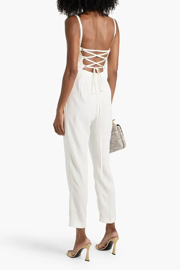 Max Mara Crepe Jumpsuit With Lace-up Back