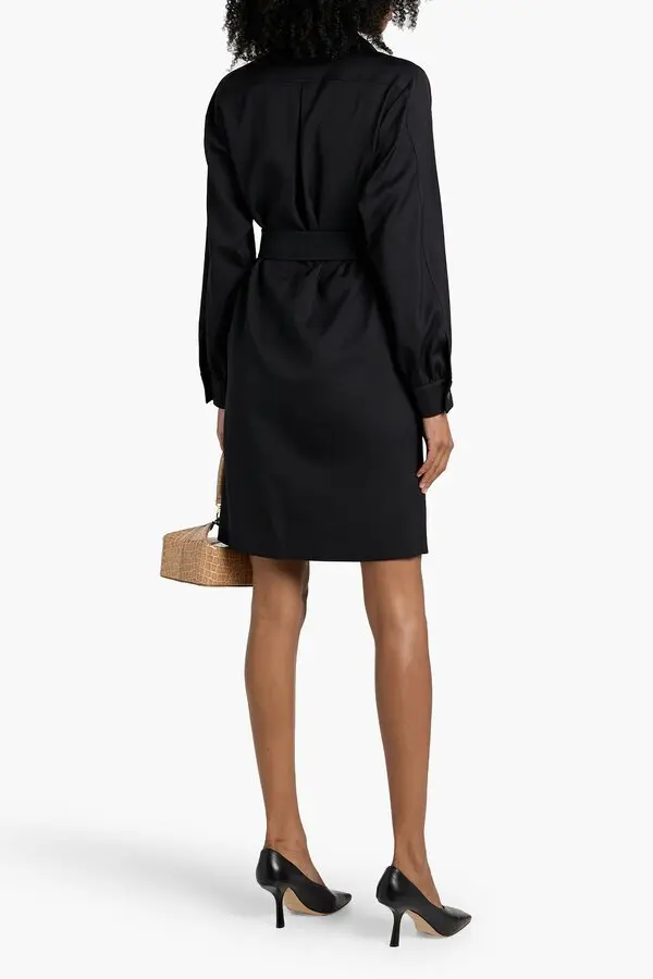 Max Mara Kim Wool-twill Mini Shirt Dress - Black