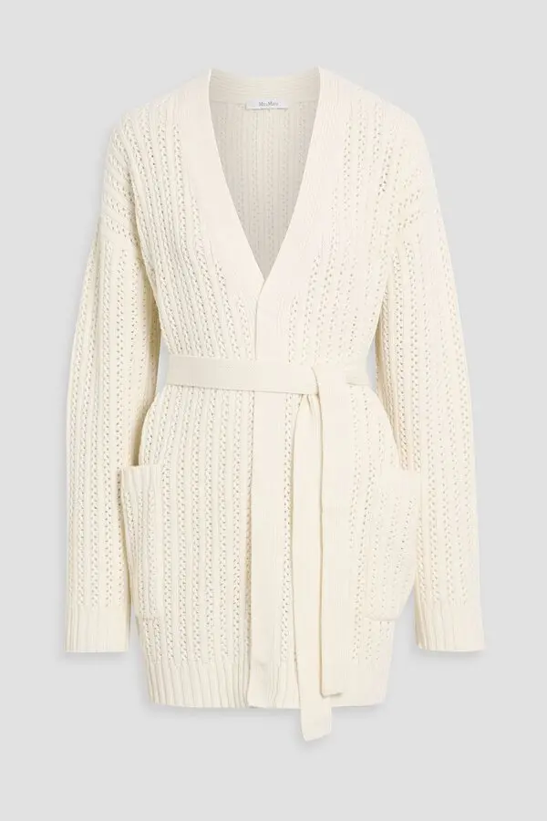Max Mara Balzac Wool And Cashmere-blend Cardigan - Ivory