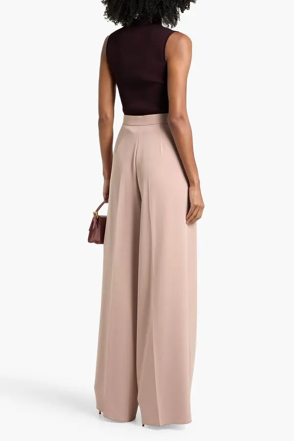 Max Mara Lino Crepe Wide-leg Pants - Blush