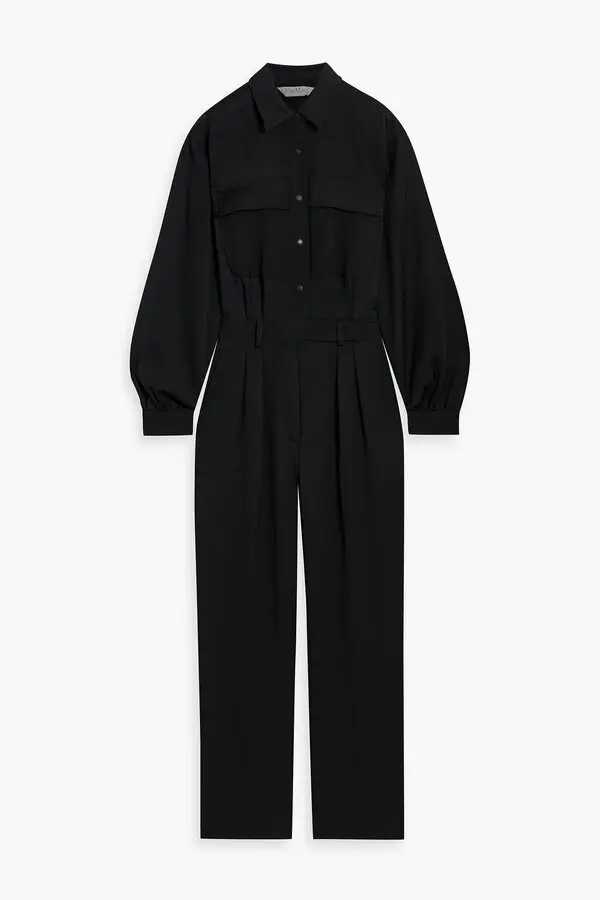 Max Mara Ragusa Wool-twill Jumpsuit - Black