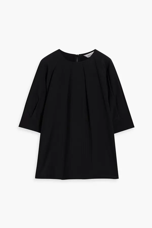 Max Mara Ecuador Pleated Silk Crepe De Chine Top