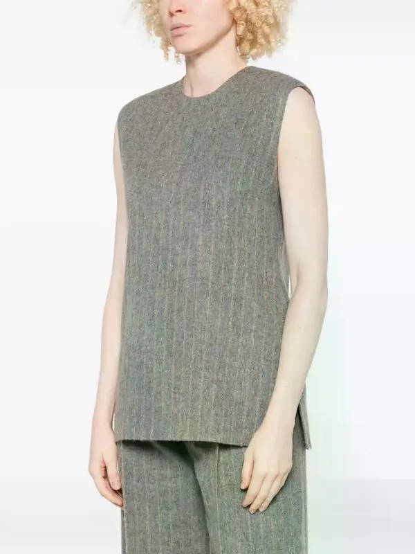 Carven Pinstripe Sleeveless Vest