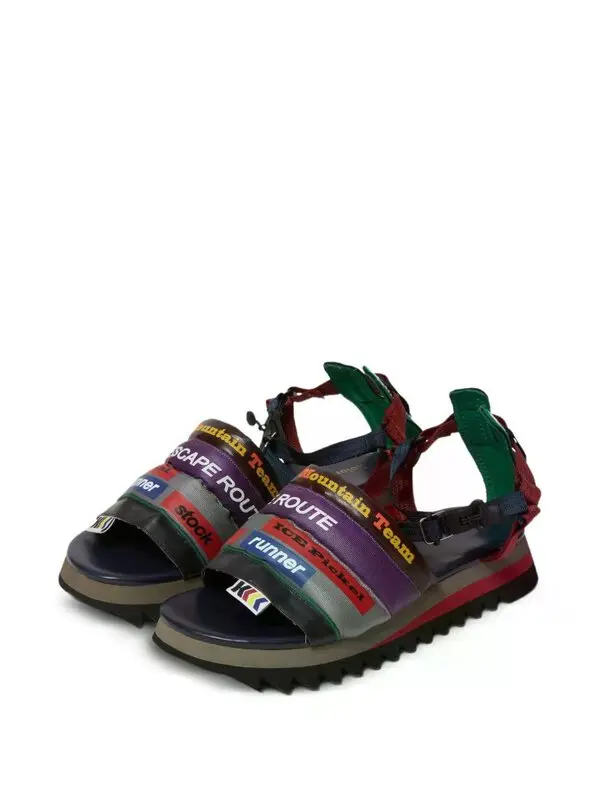 Kolor Patchwork-panelled Platform Sandals