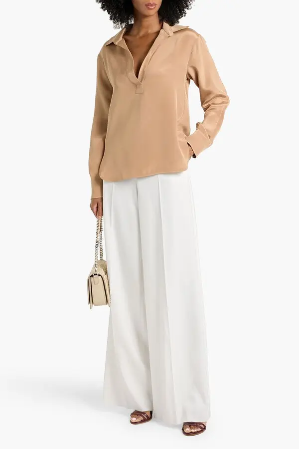 Max Mara Senna Wool-twill Wide-leg Pants - Ivory