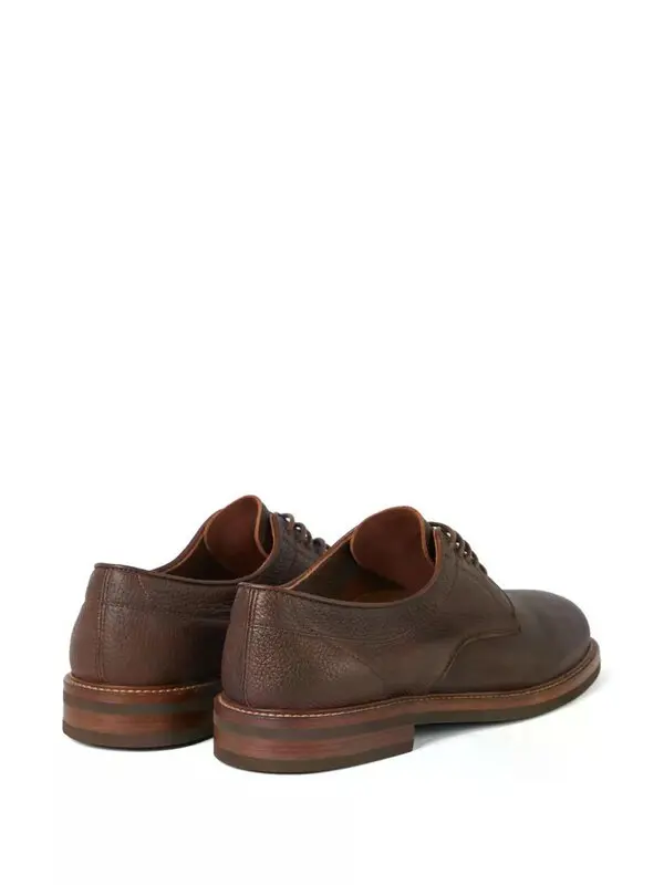 Brunello Cucinelli Lace-up Leather Derby Shoes - Brown